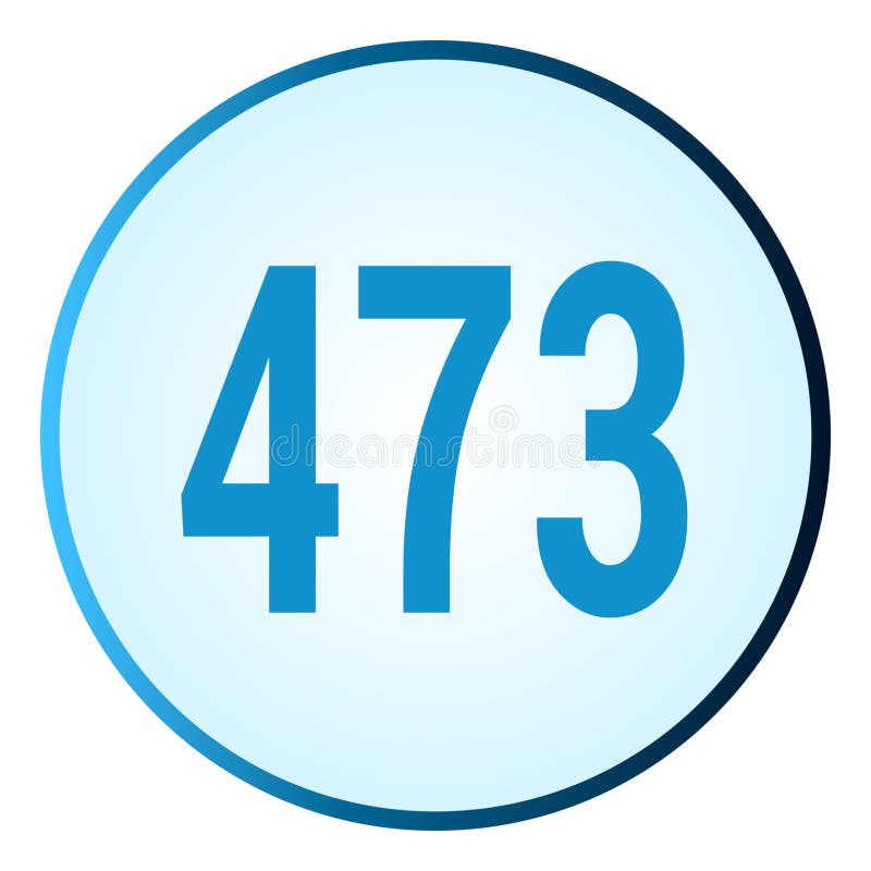 Number 473 Symbol or Logo with Round Frame in Blue Gradient Color Stock ...