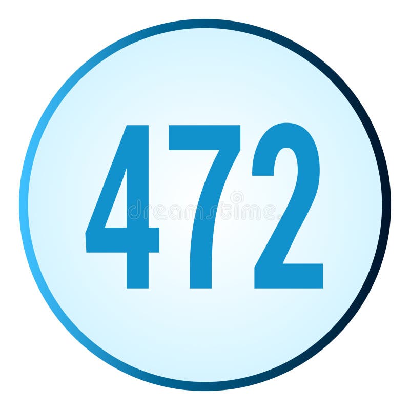 Number 472 Symbol or Logo with Round Frame in Blue Gradient Color Stock ...