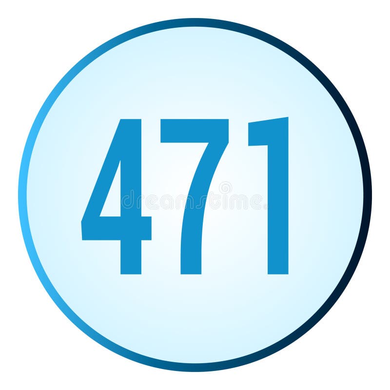 Number 471 Symbol or Logo with Round Frame in Blue Gradient Color Stock ...
