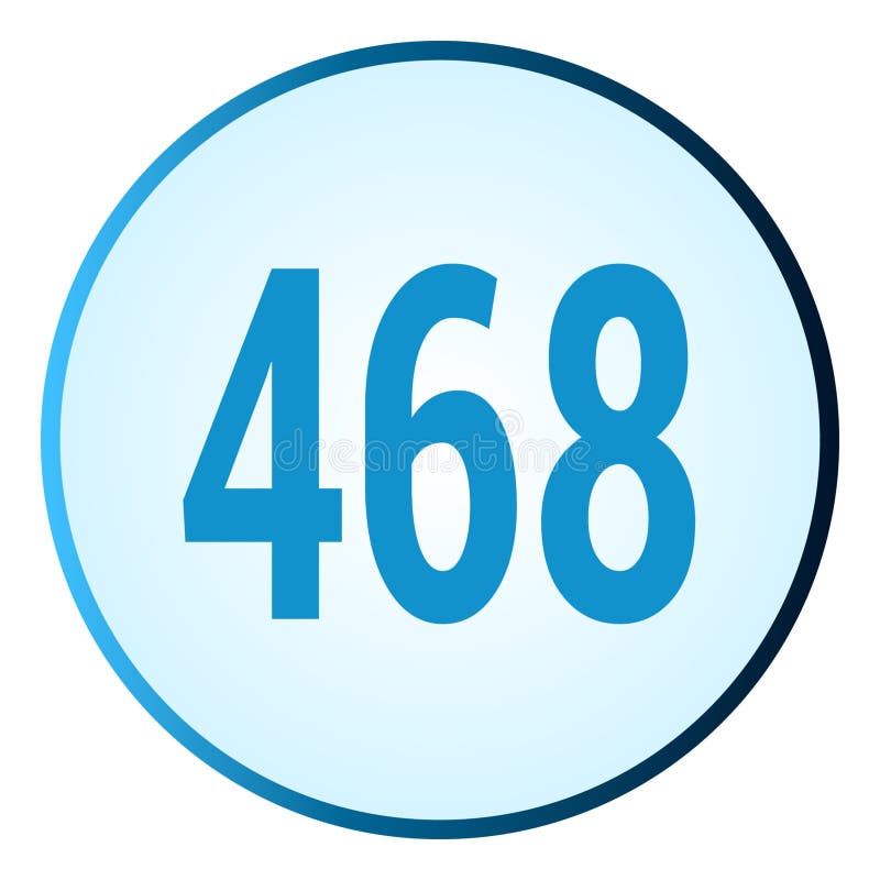 Number 468 Symbol or Logo with Round Frame in Blue Gradient Color Stock ...