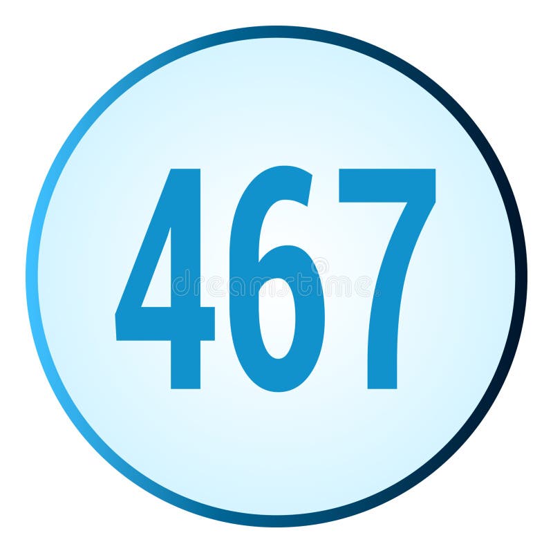 Number 467 Symbol or Logo with Round Frame in Blue Gradient Color Stock ...