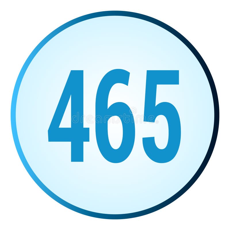 Number 465 Symbol or Logo with Round Frame in Blue Gradient Color Stock ...