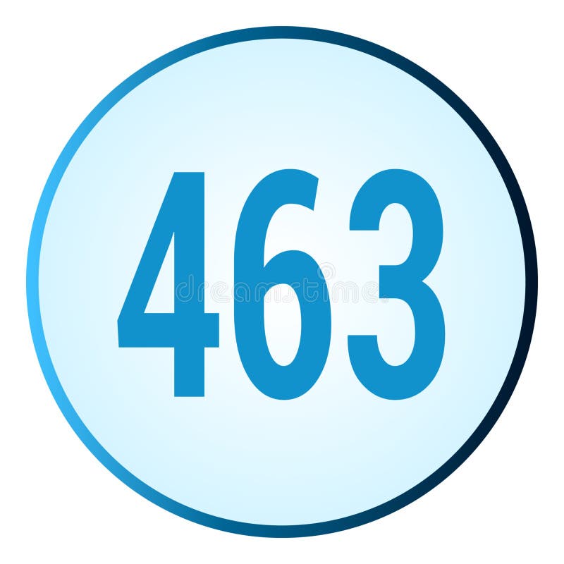 Number 463 Symbol or Logo with Round Frame in Blue Gradient Color Stock ...