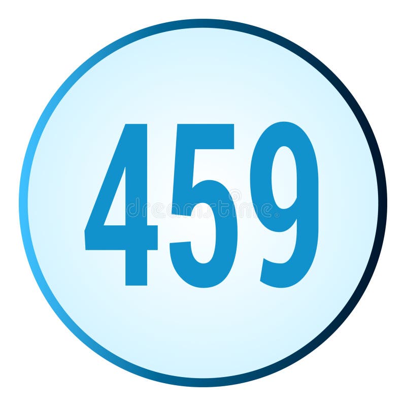 Number 459 Symbol or Logo with Round Frame in Blue Gradient Color Stock ...