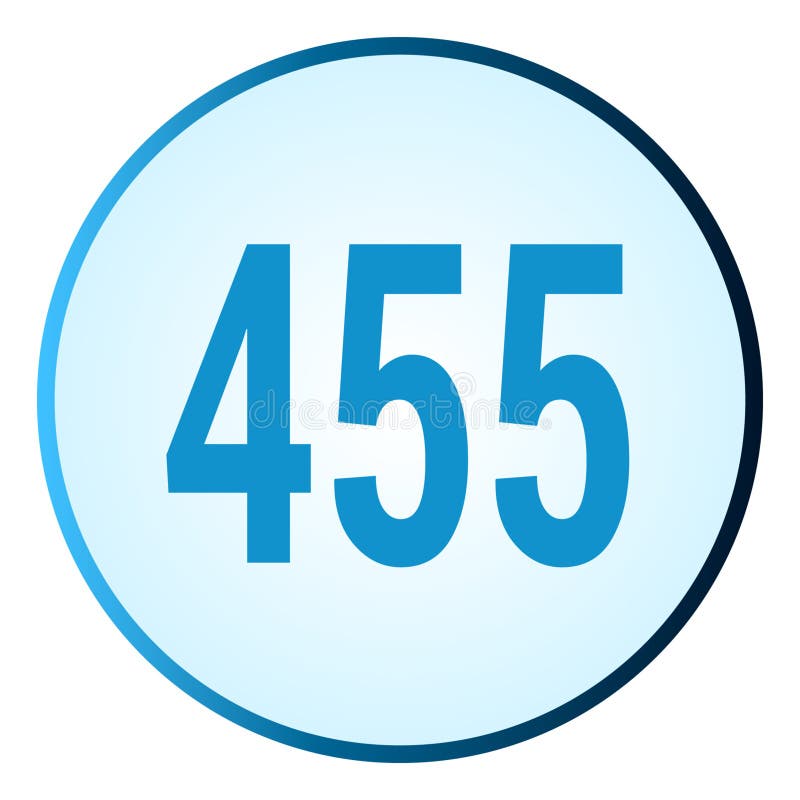 Number 455 Symbol or Logo with Round Frame in Blue Gradient Color Stock ...