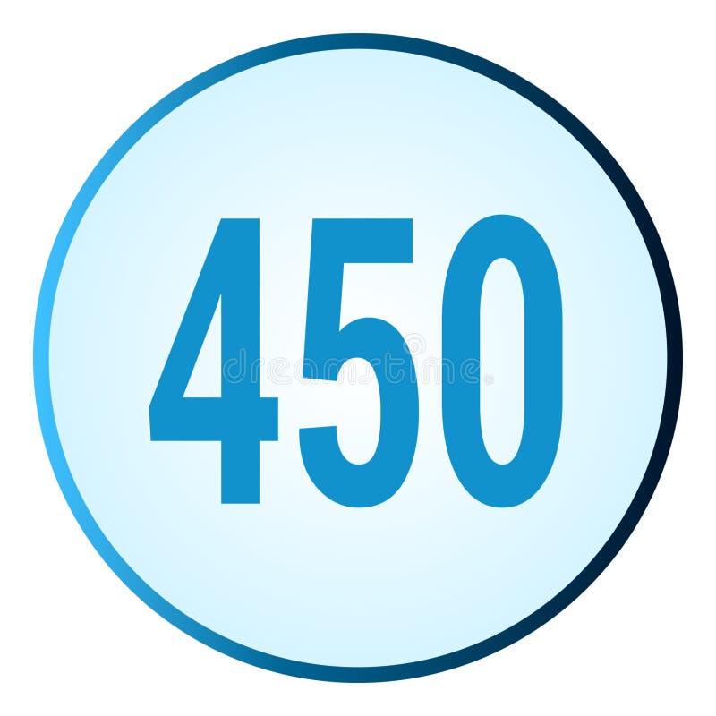 Number 450 Symbol or Logo with Round Frame in Blue Gradient Color Stock ...