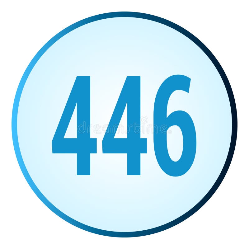 Number 446 Symbol or Logo with Round Frame in Blue Gradient Color Stock ...