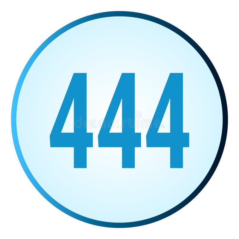 Number 444 Symbol or Logo with Round Frame in Blue Gradient Color Stock ...