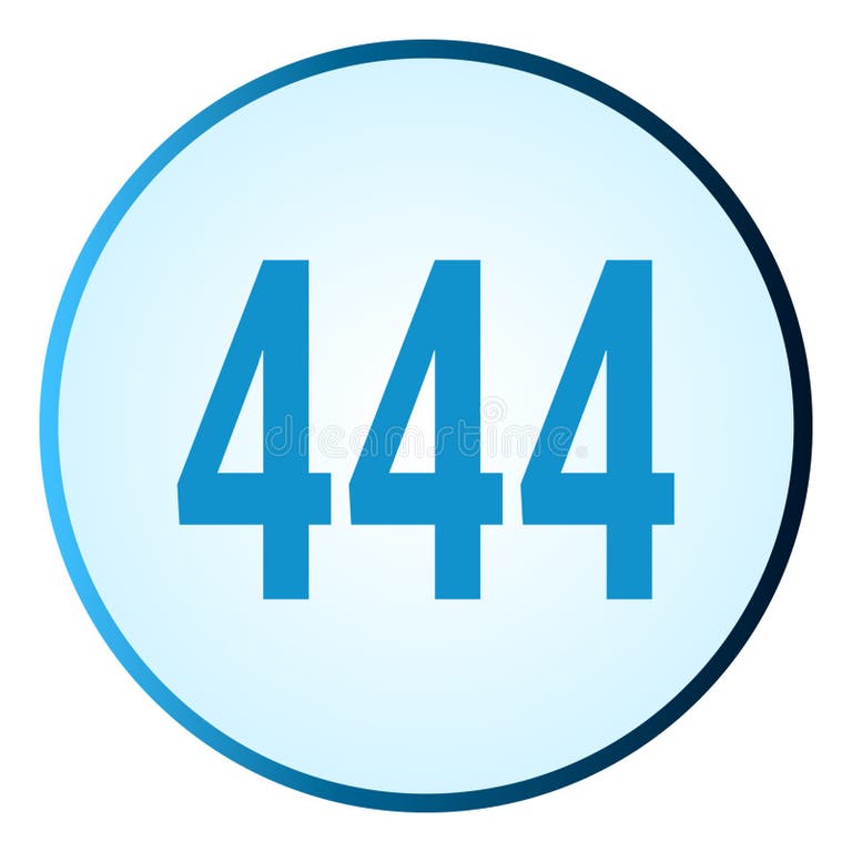 Number 444 Symbol or Logo with Round Frame in Blue Gradient Color Stock ...