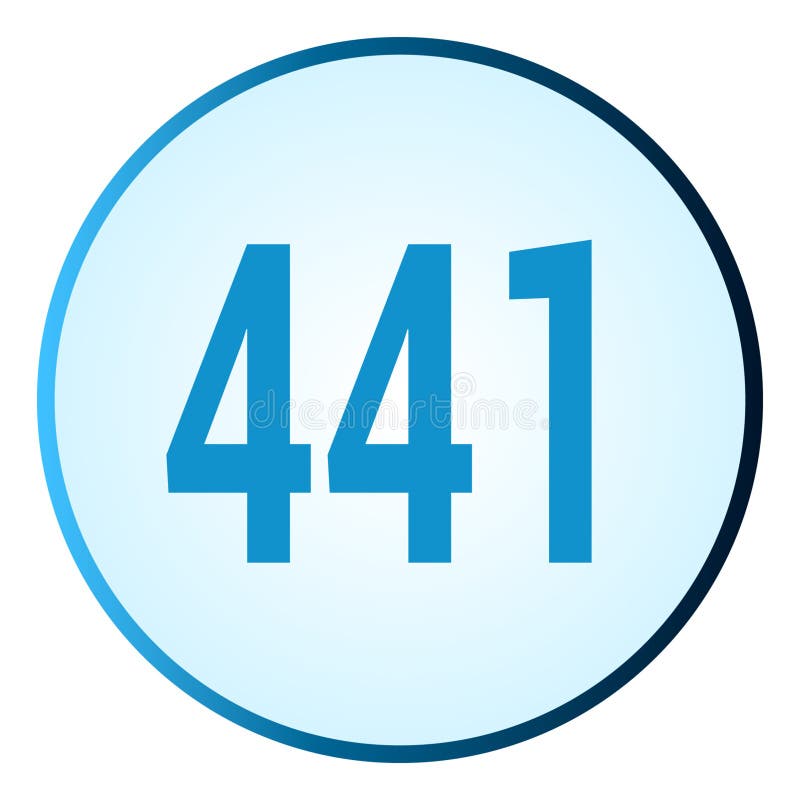 Number 441 Symbol or Logo with Round Frame in Blue Gradient Color Stock ...