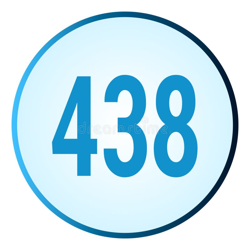 Number 438 Symbol or Logo with Round Frame in Blue Gradient Color Stock ...