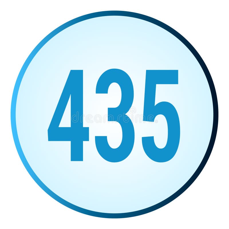 Number 435 Symbol or Logo with Round Frame in Blue Gradient Color Stock ...