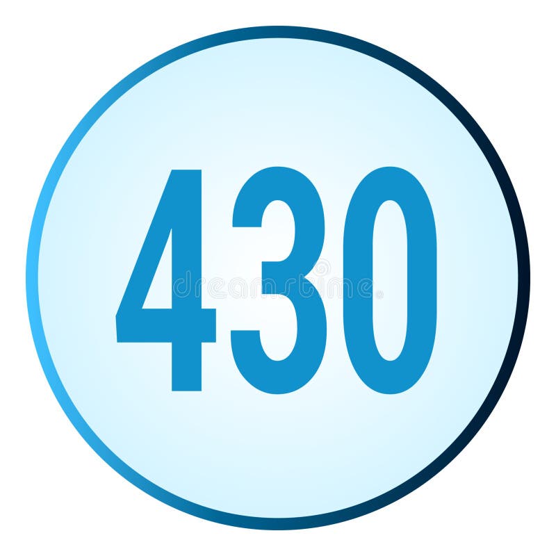 Number 430 Symbol or Logo with Round Frame in Blue Gradient Color Stock ...