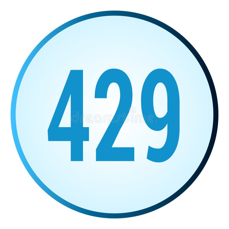 Number 429 Symbol or Logo with Round Frame in Blue Gradient Color Stock ...