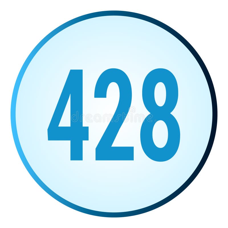 Number 428 Symbol or Logo with Round Frame in Blue Gradient Color Stock ...