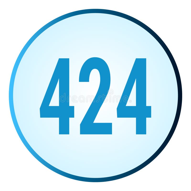 Number 424 Symbol or Logo with Round Frame in Blue Gradient Color Stock ...