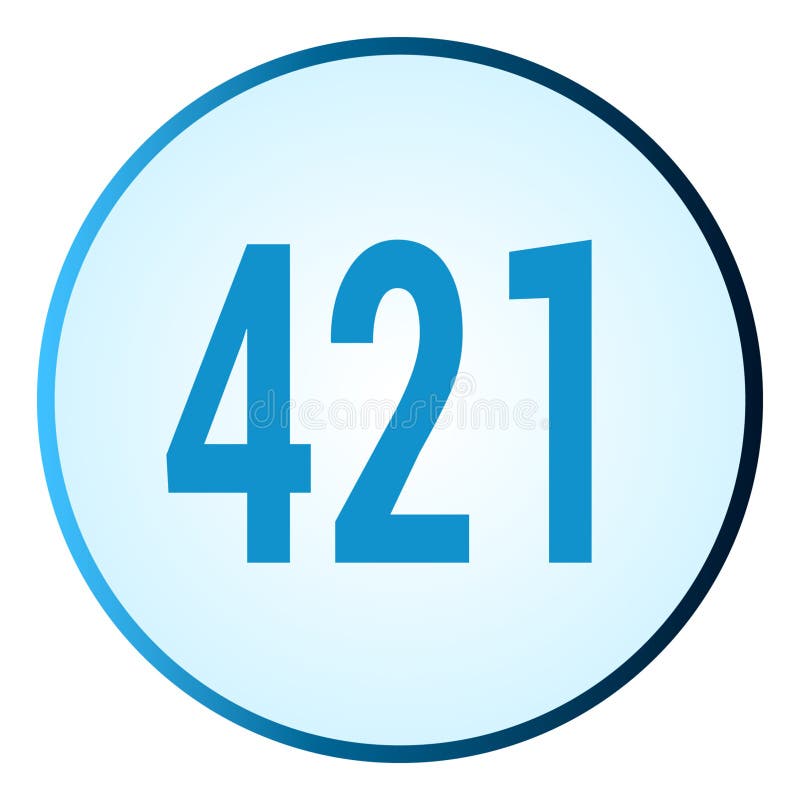 Number 421 Symbol or Logo with Round Frame in Blue Gradient Color Stock ...