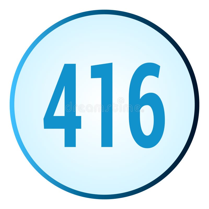 Number 416 Symbol or Logo with Round Frame in Blue Gradient Color Stock ...