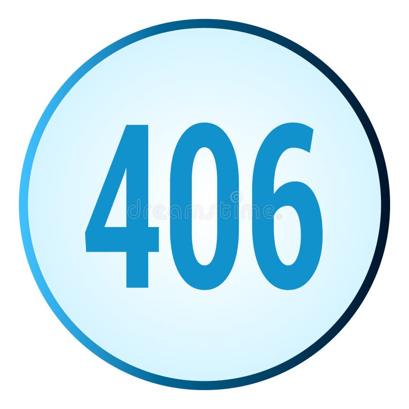 Number 406 Symbol or Logo with Round Frame in Blue Gradient Color Stock ...
