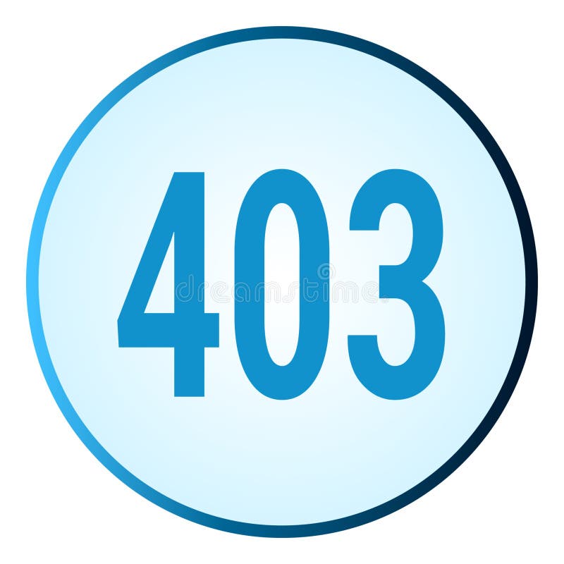 Number 403 Symbol or Logo with Round Frame in Blue Gradient Color Stock ...