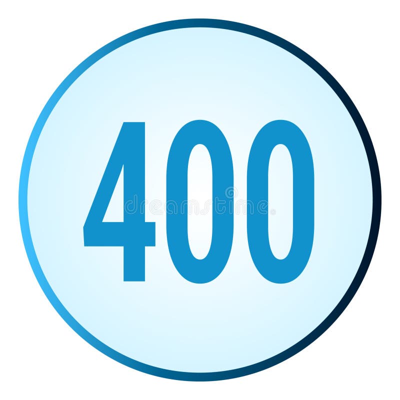 Number 400 Symbol or Logo with Round Frame in Blue Gradient Color Stock ...