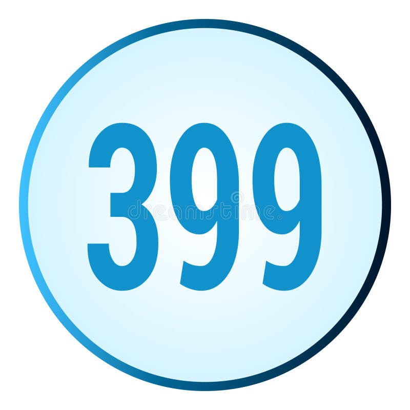 Number 399 Symbol or Logo with Round Frame in Blue Gradient Color Stock ...