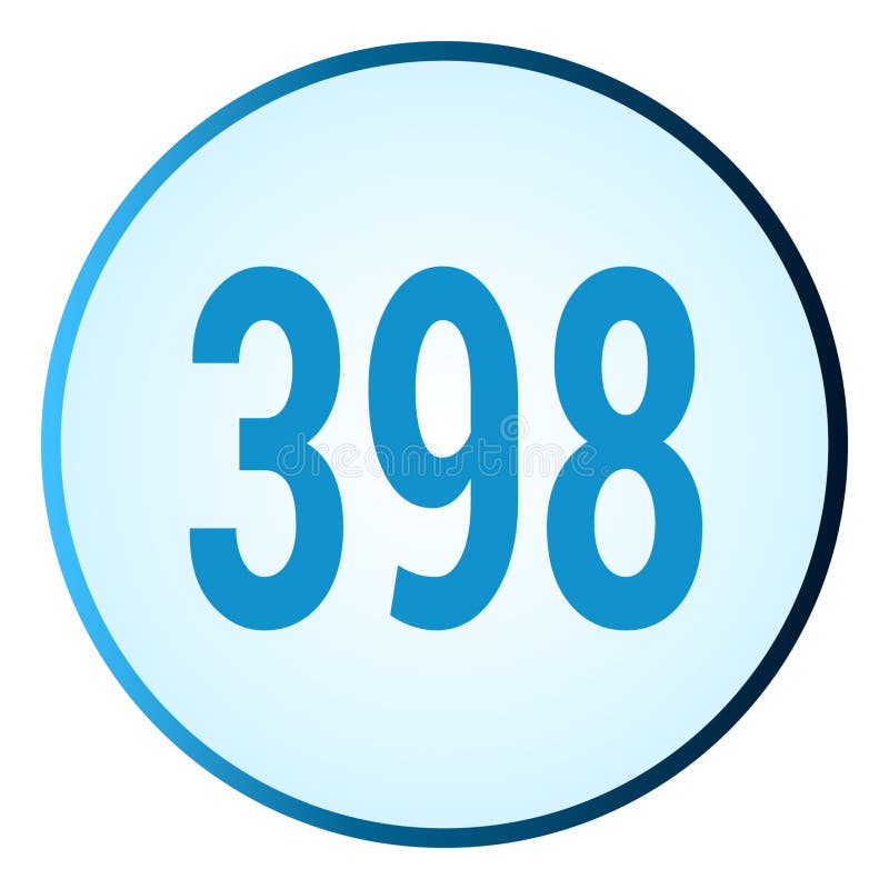 Number 398 Symbol or Logo with Round Frame in Blue Gradient Color Stock ...