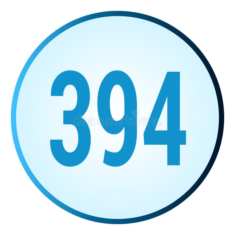Number 394 Symbol or Logo with Round Frame in Blue Gradient Color Stock ...