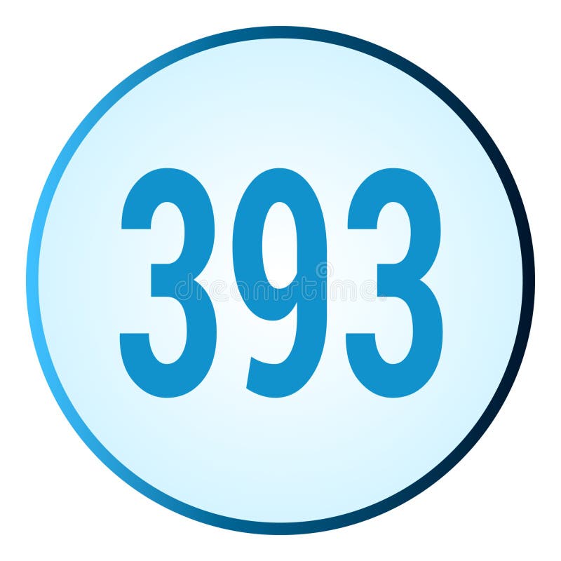 Number 393 Symbol or Logo with Round Frame in Blue Gradient Color Stock ...