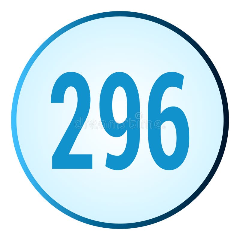 Number 296 Symbol or Logo with Round Frame in Blue Gradient Color Stock ...