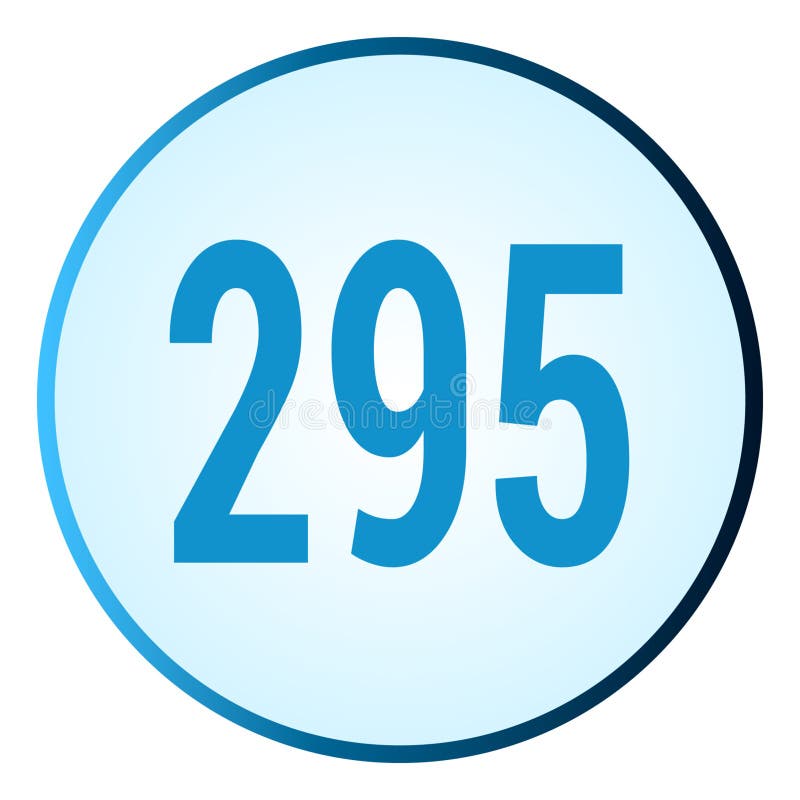 Number 295 Symbol or Logo with Round Frame in Blue Gradient Color Stock ...