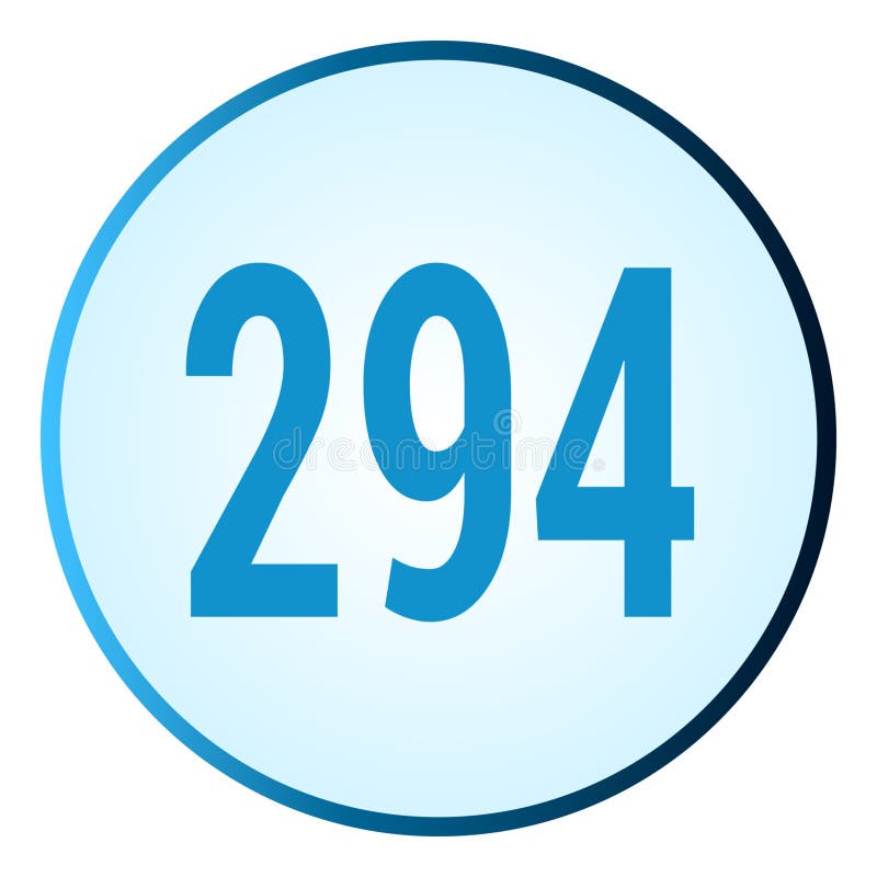 Number 294 Symbol or Logo with Round Frame in Blue Gradient Color Stock ...