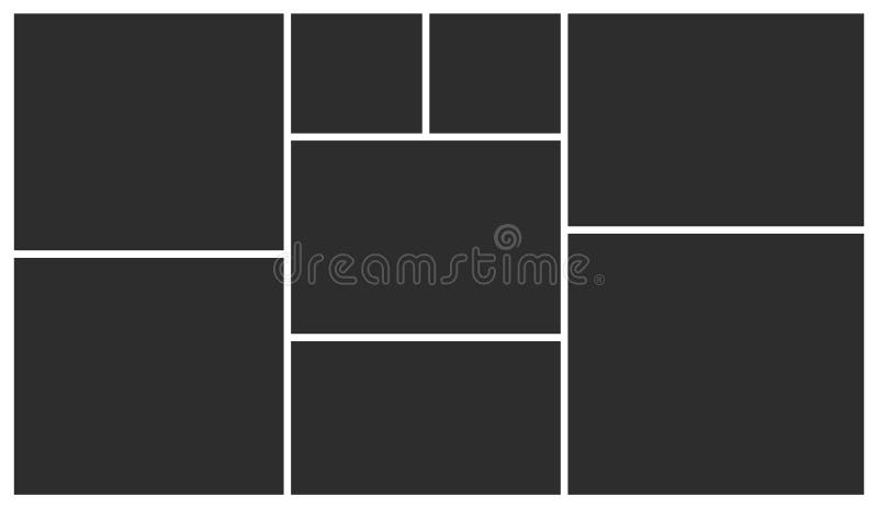 Templates Collage Eight Frames Photos Stock Vector - Illustration of ...