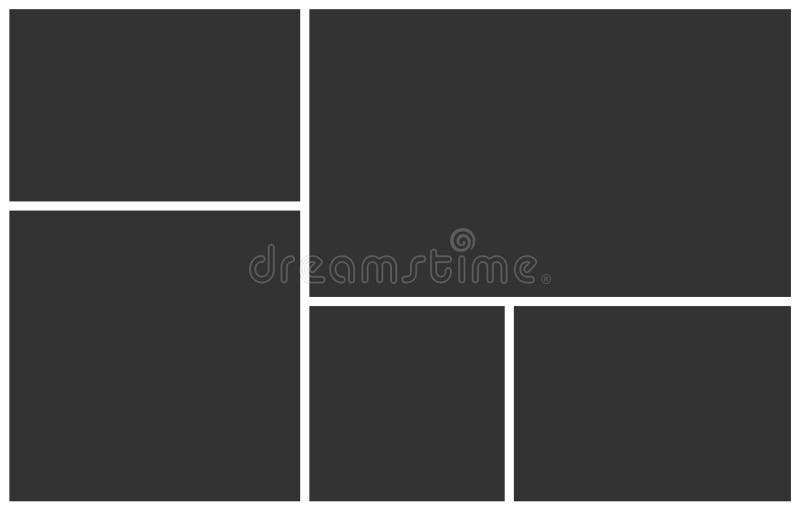 Templates Collage Five Frames Photos Stock Vector - Illustration of ...