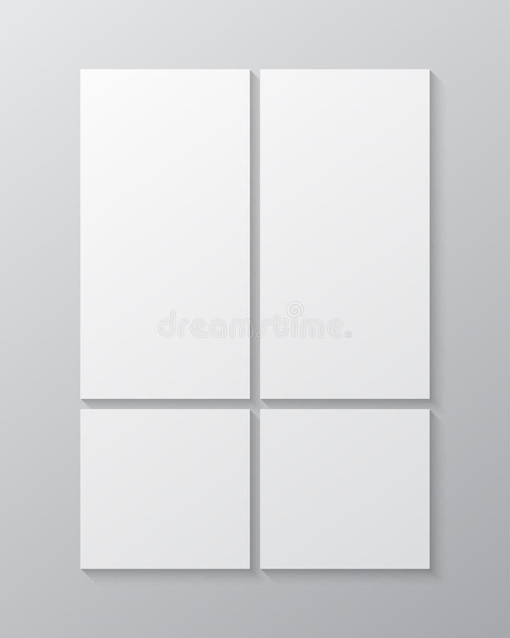 Collage Four Frames, Photos, Parts or Pictures. Stock Vector ...