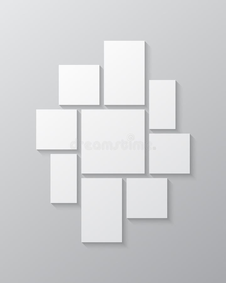 Vector Template Collage Nine Frames, Images, Photo Stock Illustration ...