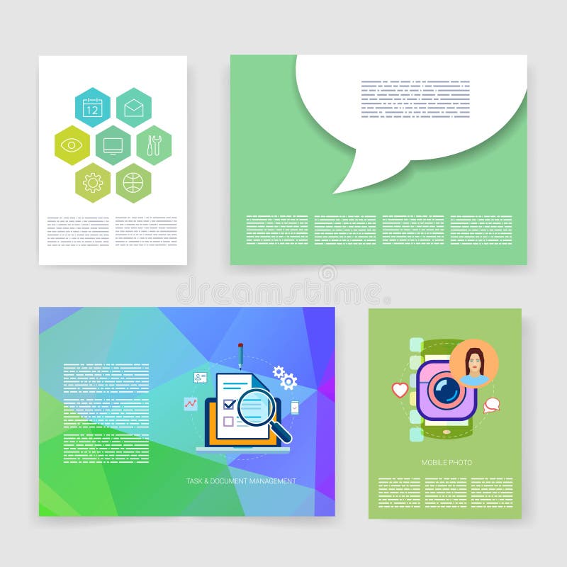 Templates. Design Set of Web, Mail, Brochures Stock Illustration ...