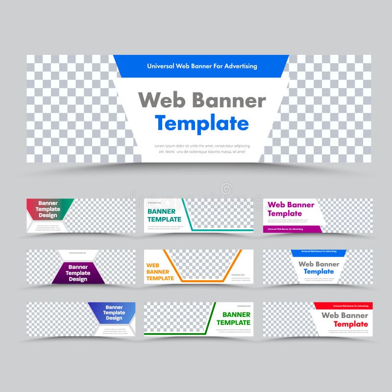 Templates Web Banners in Standard Sizes with Space for Photo Stock ...