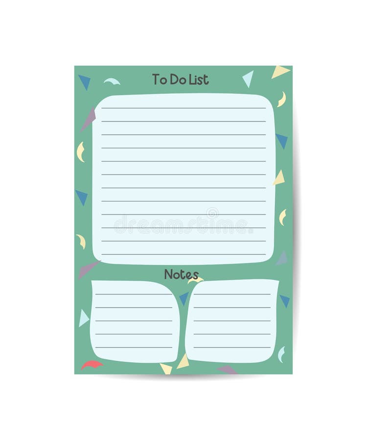 Templates for Notes To Do List with Celebration Element Illustration ...