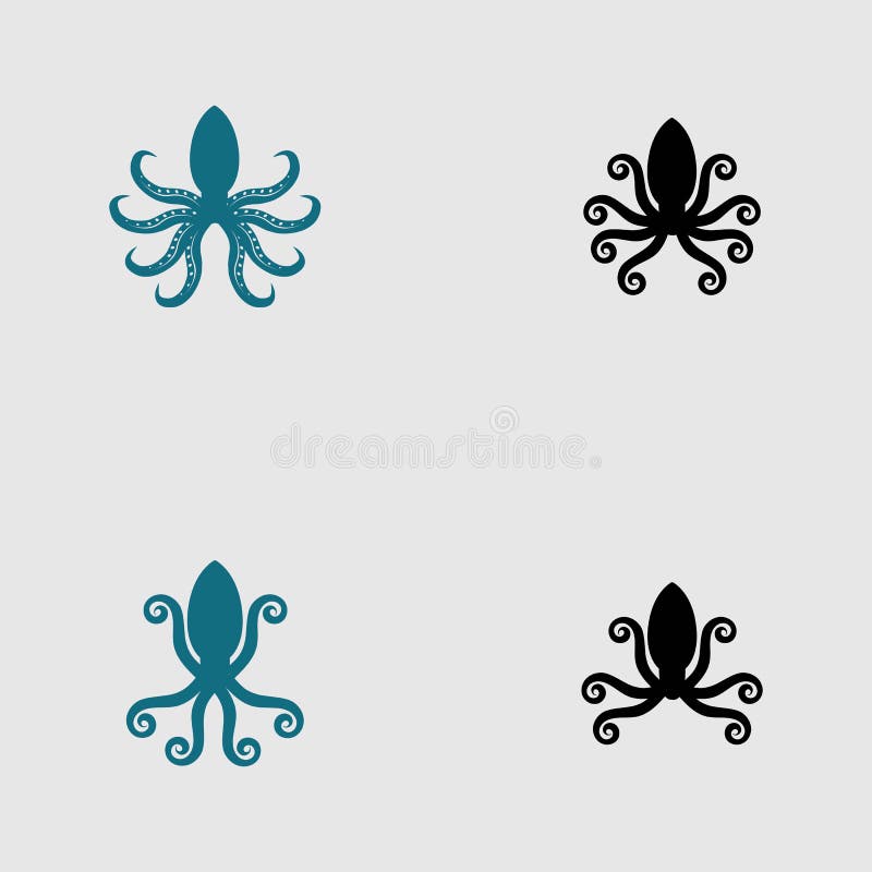 Templates for Octopus Logos, Labels and Emblems Vector Illustration ...