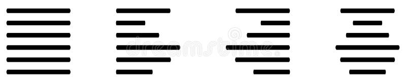 4 Templates Showing Text Alignment Stock Illustration - Illustration of ...