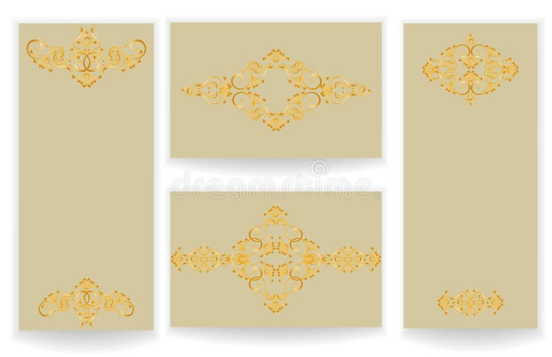 Templates with Stylized Pattern Set Stock Vector - Illustration of ...