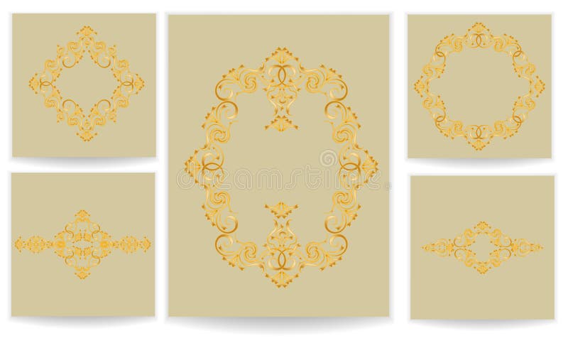 Templates with Stylized Pattern Set Stock Vector - Illustration of ...