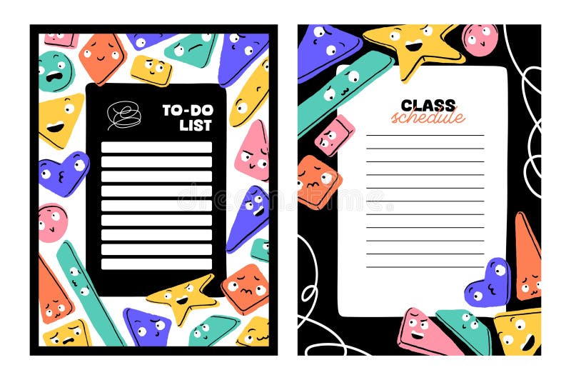Templates of To Do List, Planner with Pattern of Geometric Shapes with ...