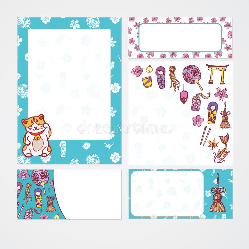 Templates with Traditional Japanese Elements Stock Vector ...