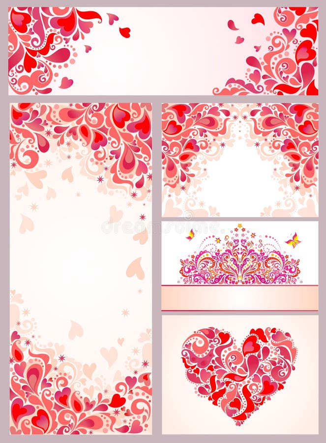 Templates for Valentines Day Stock Vector - Illustration of festive ...
