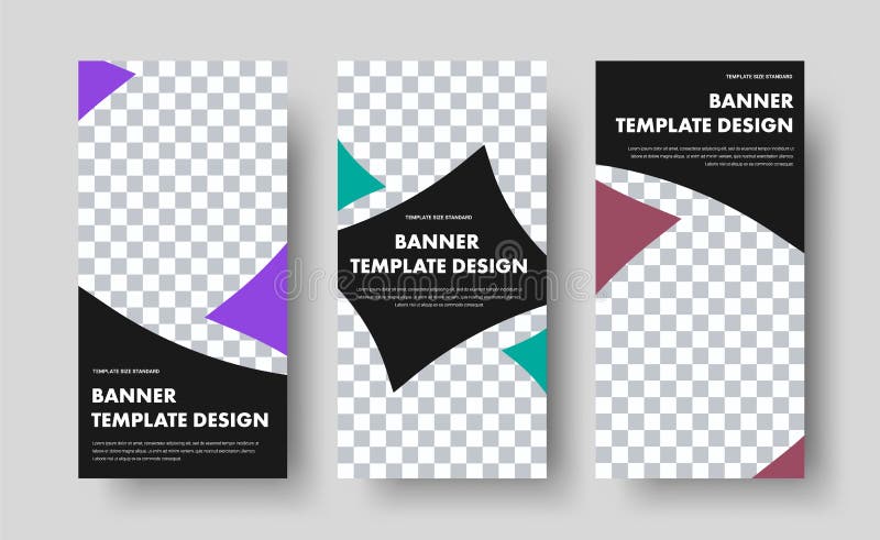 Templates Web Banners in Standard Sizes with Space for Photo Stock ...