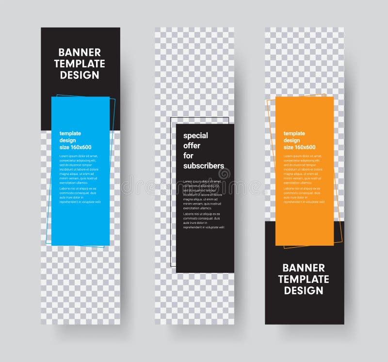 Templates for Vertical Web Banners with Space for Photo and Rectangular ...