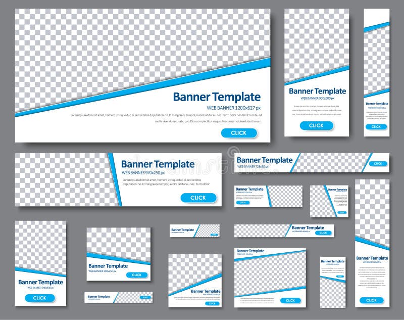Templates Web Banners in Standard Sizes with Space for Photo Stock ...