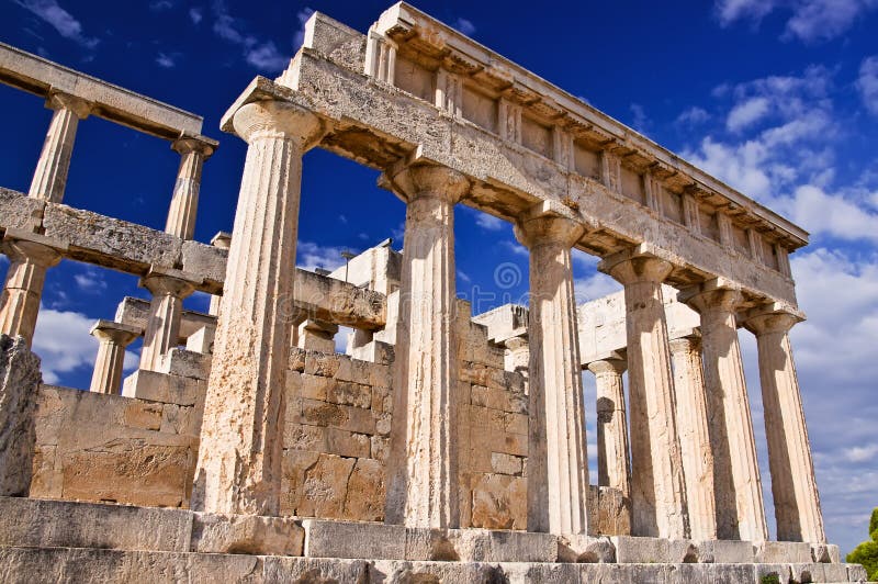 The Temple of Aphaea. stock image. Image of columns, summer - 22401543